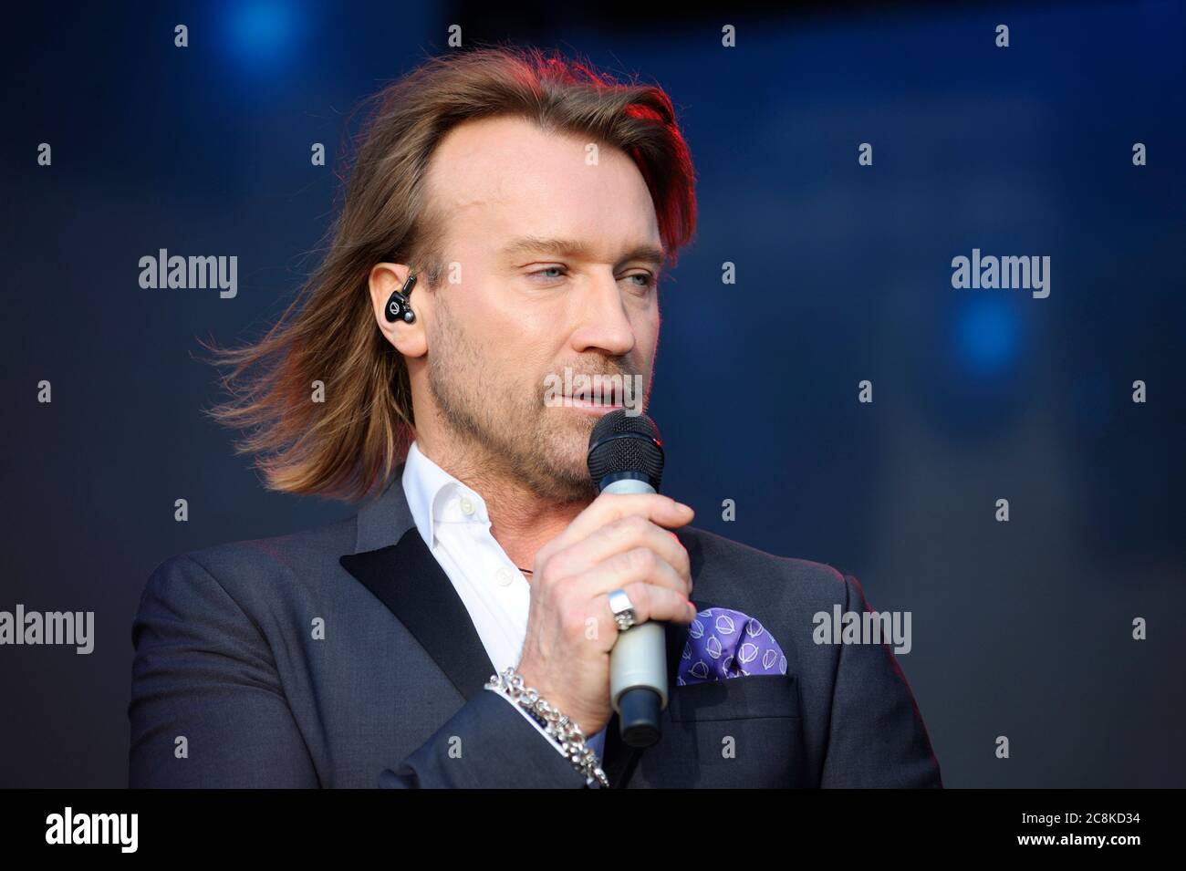 Oleg Vinnik, famous Ukrainian singer, performing on stage. July 12 ...