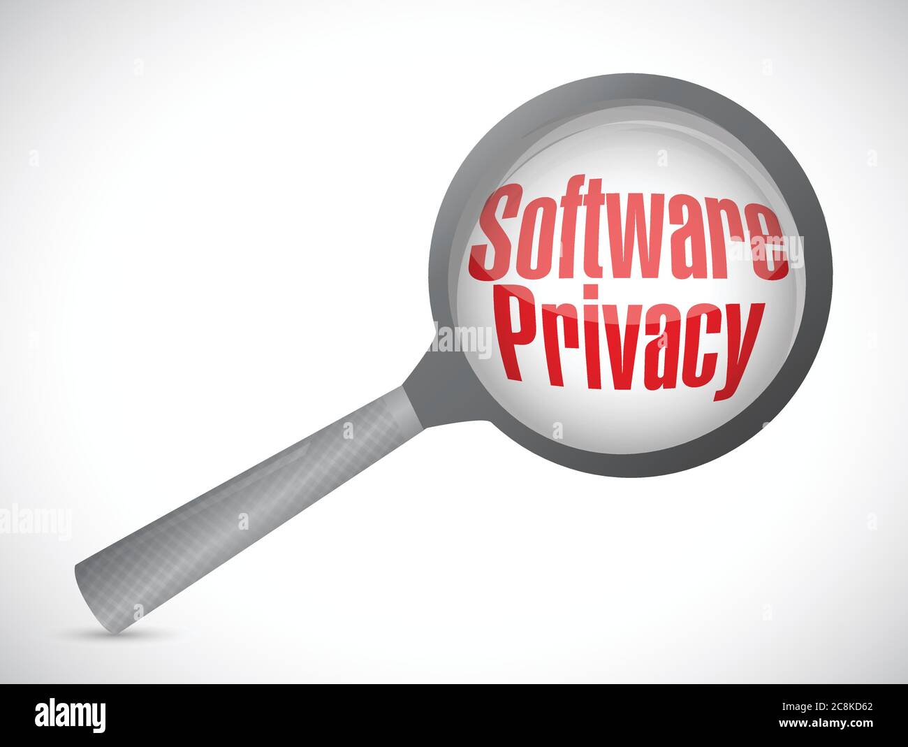 Software privacy magnify illustration design over a white background ...