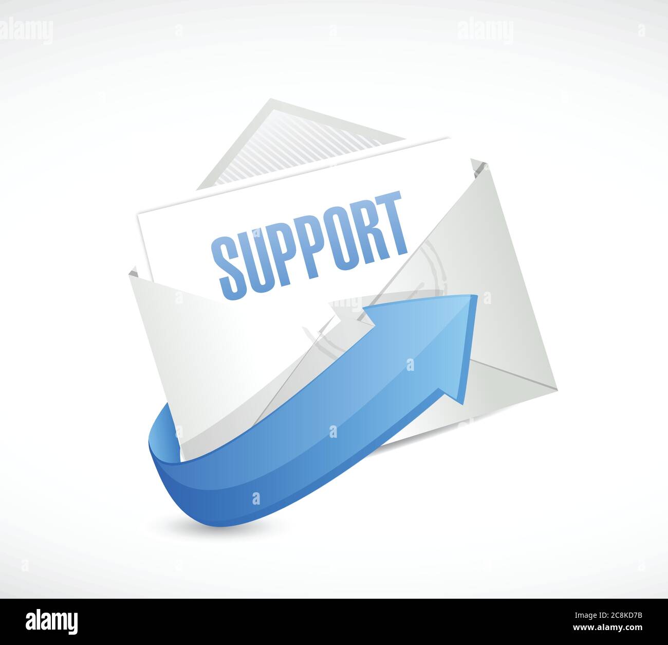 Support envelope email illustration design over a white background ...