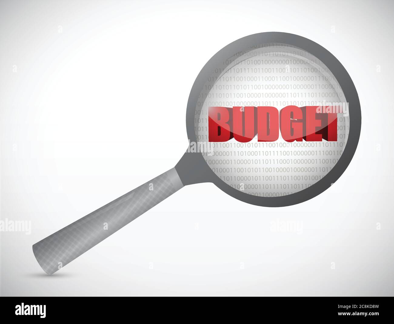 Word budget under a magnify illustration design over a white background ...