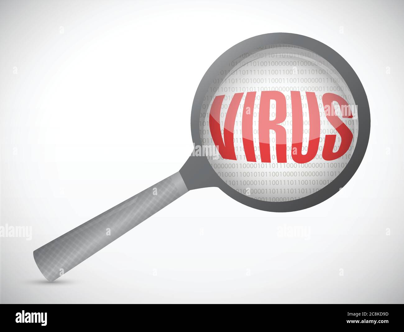 Searching for a virus concept illustration design over a white ...