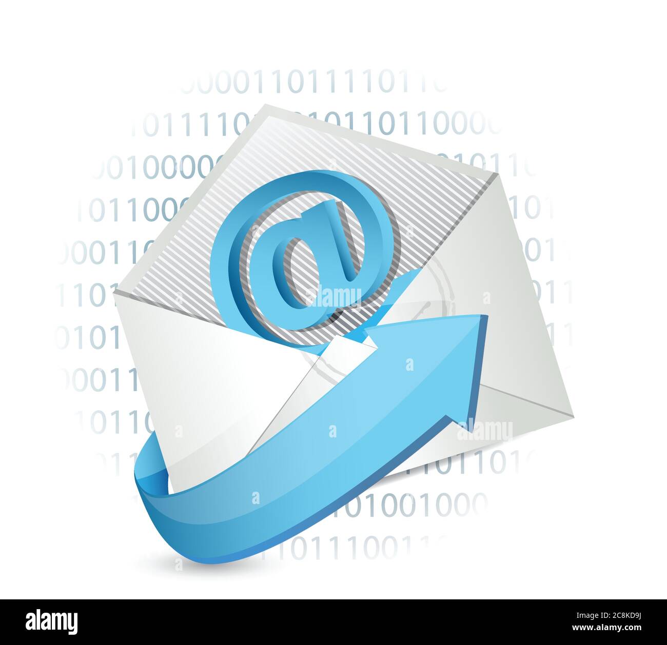 Email binary concept illustration design over a white background Stock ...