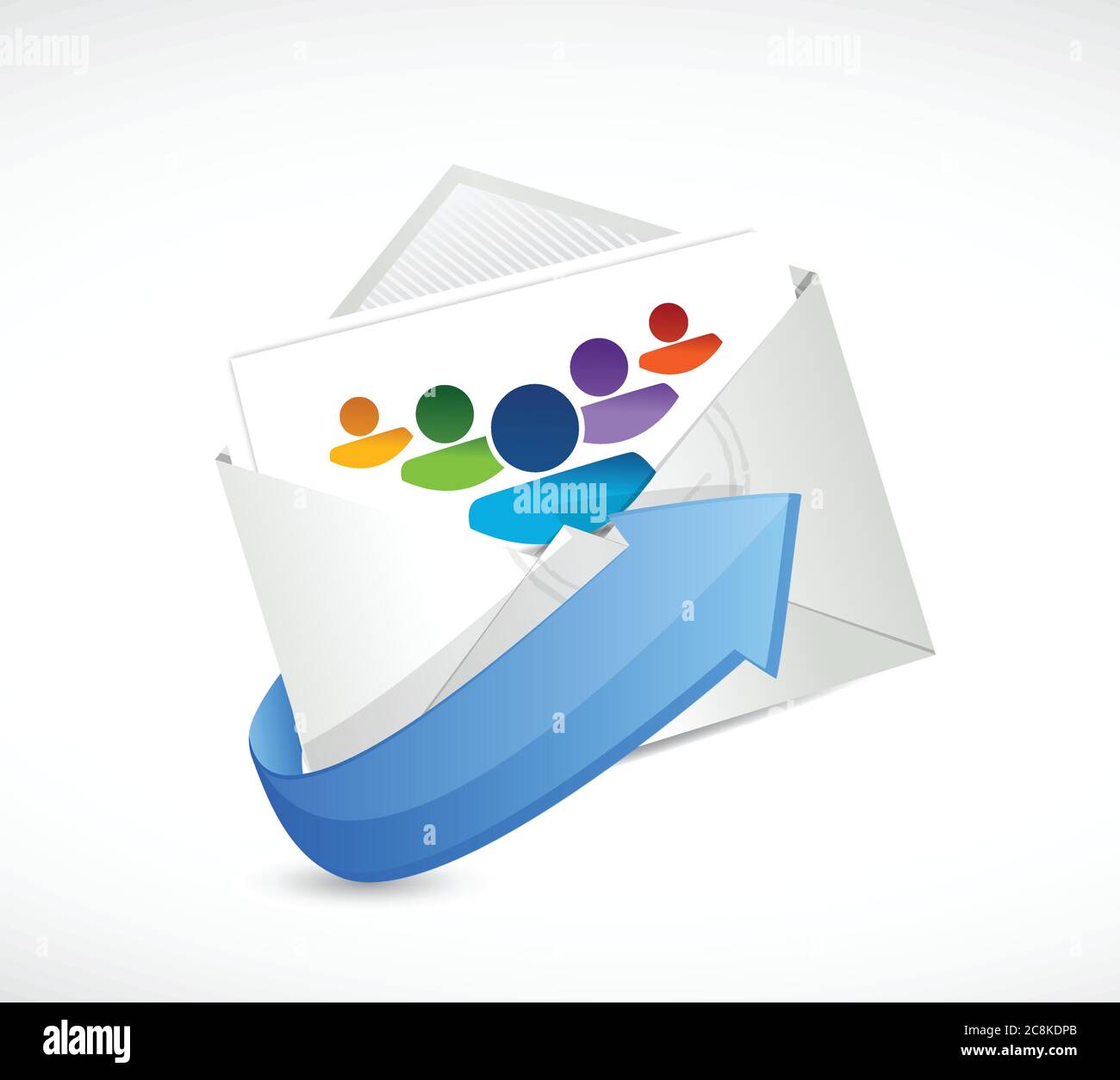 Avatar people email envelope illustration design over a white ...