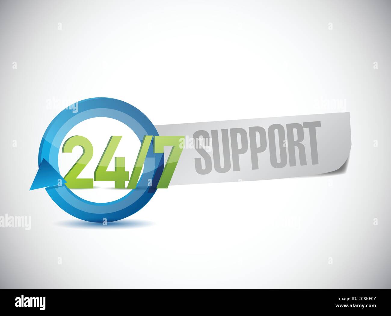 24 7 support cycle illustration design over a white background Stock ...