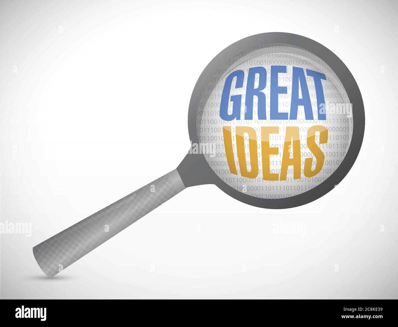 Great ideas under a magnify illustration design over a white background ...