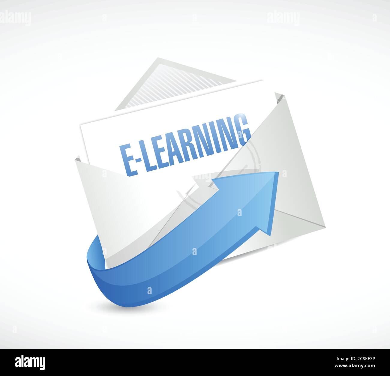 E learning email message illustration design over a white background ...