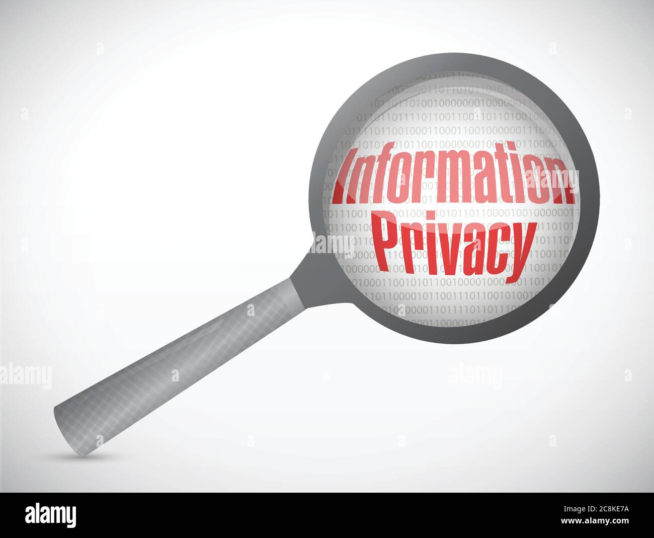 Information privacy under a magnify. illustration design over a white ...