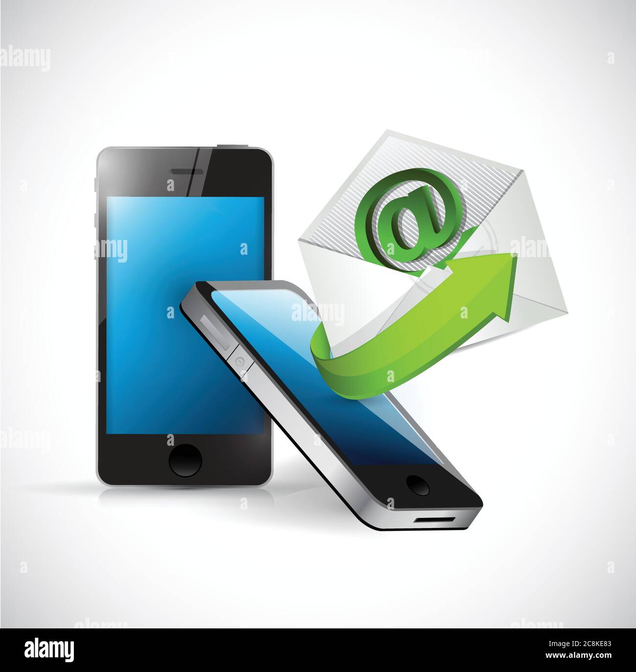 Contact us email and phone message illustration design over a white ...