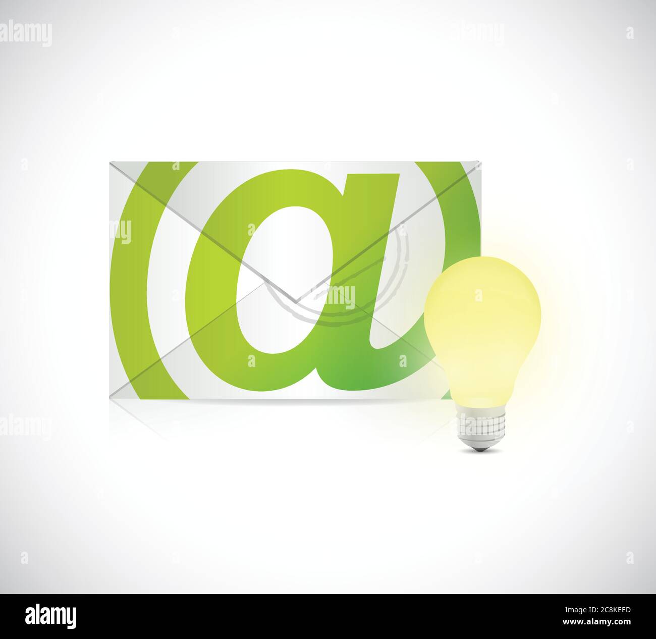 Email and idea light bulb illustration design over a white background ...