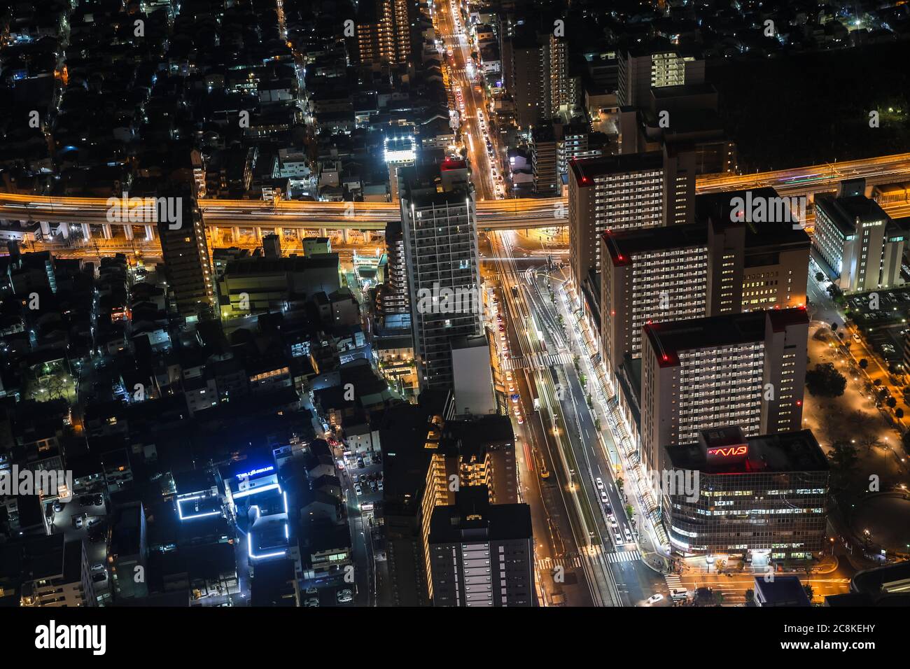 Japan night aerial hi-res stock photography and images - Alamy