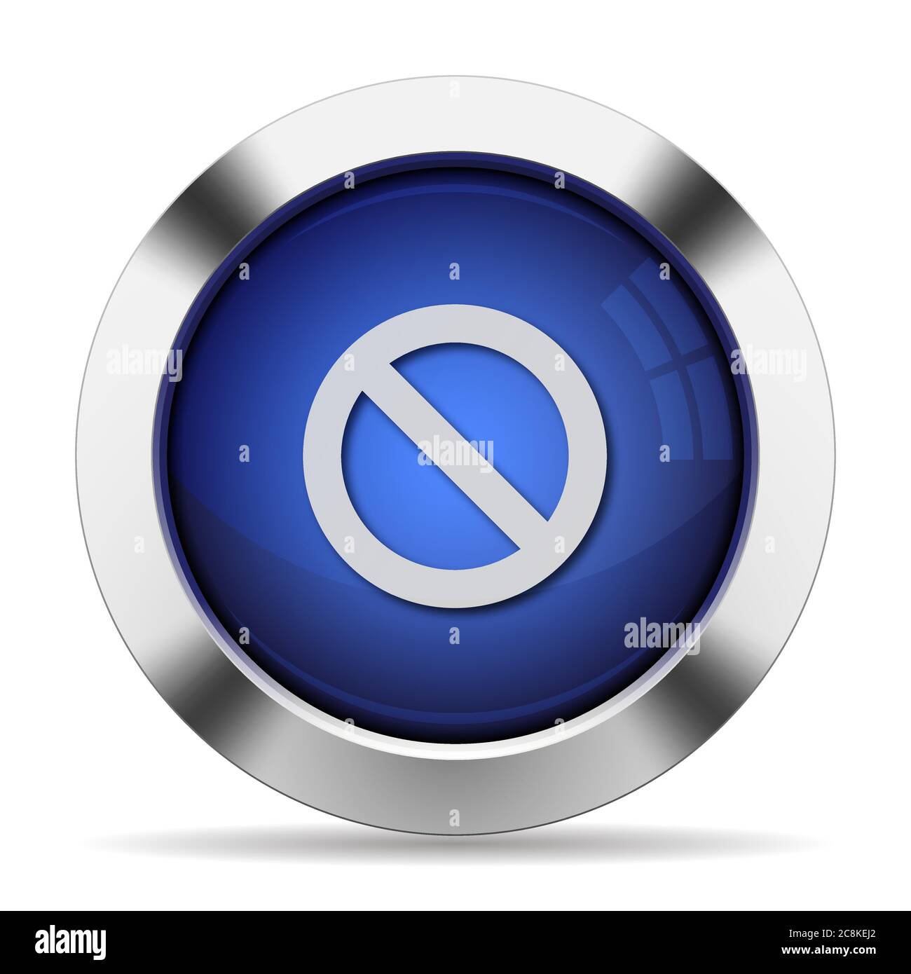 Blue glossy steel blocked button Stock Vector Image & Art - Alamy