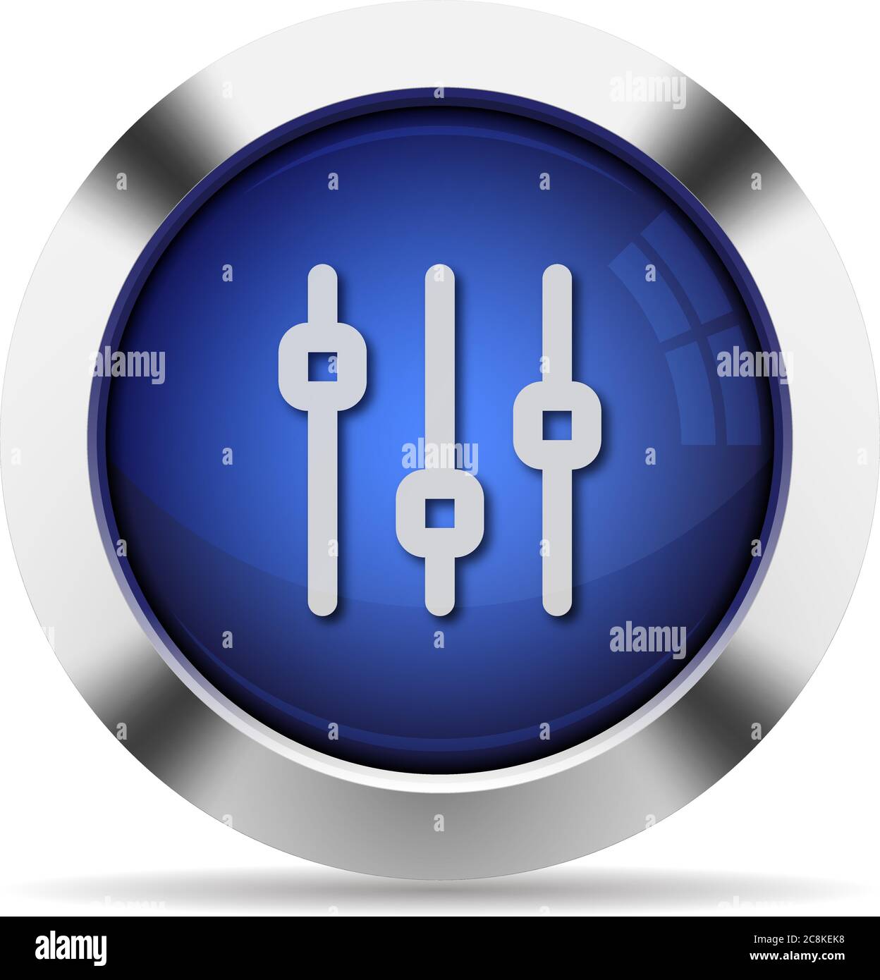 Blue glossy steel vertical adjustment button Stock Vector Image & Art ...