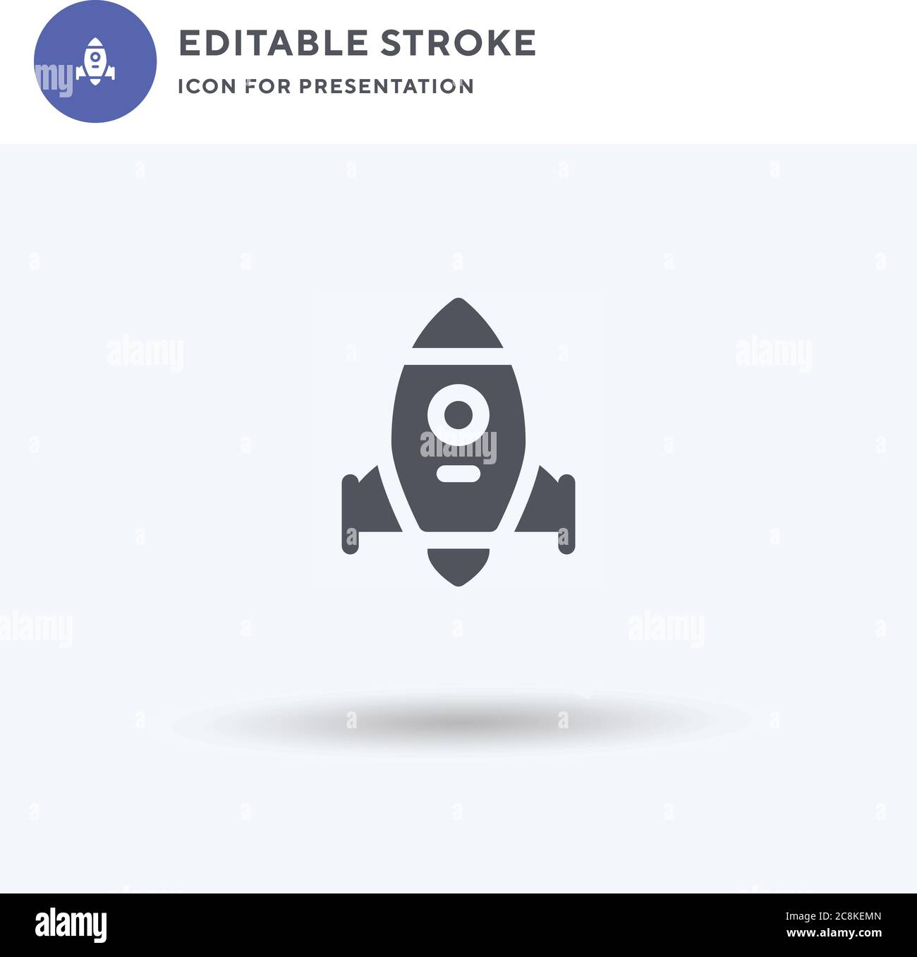 Rocket icon vector, filled flat sign, solid pictogram isolated on white ...