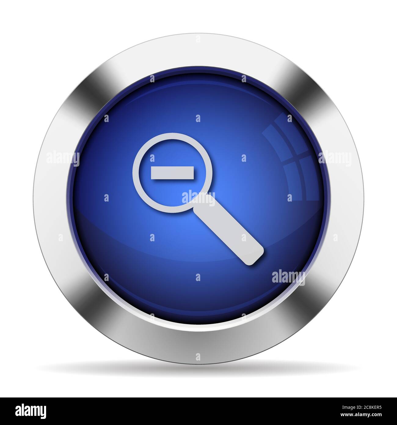 Blue glossy steel zoom out button.Arranged layer structure Stock Vector ...