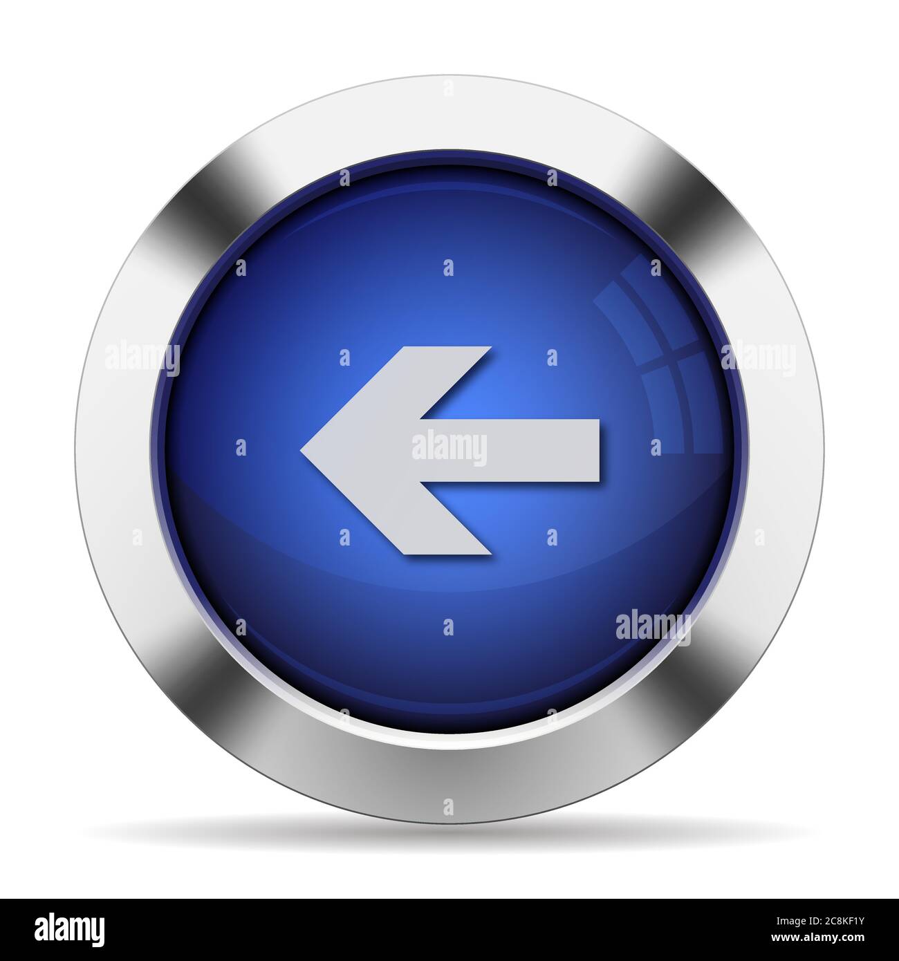 Left arrow vector icon chrome hi-res stock photography and images - Alamy
