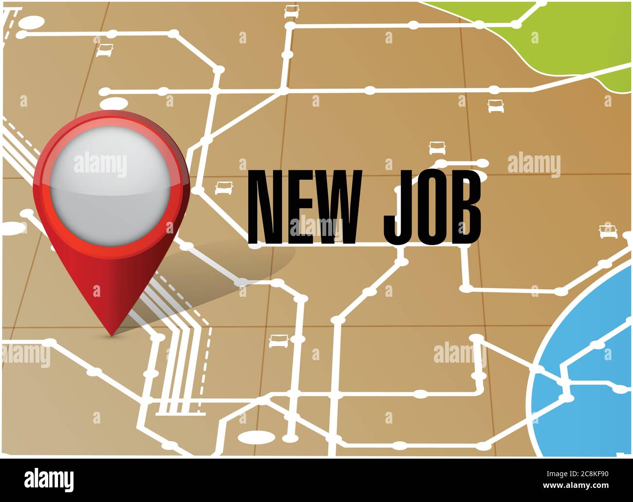 New job on map illustration design background Stock Vector Image & Art ...
