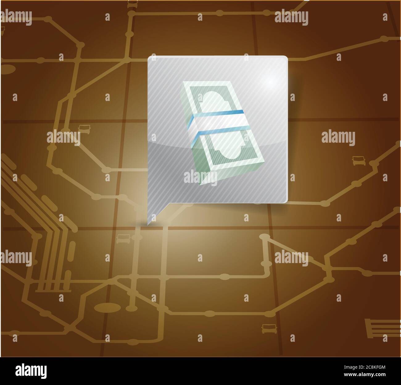 Money locator on a map. illustration design over a white background ...