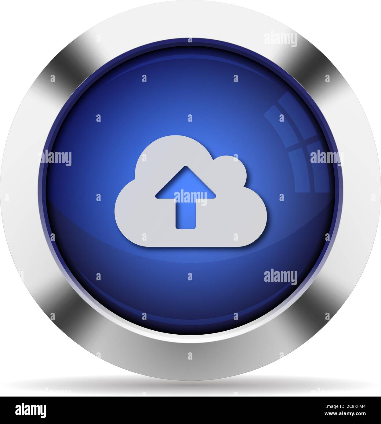 Blue glossy steel cloud upload button Stock Vector Image & Art - Alamy