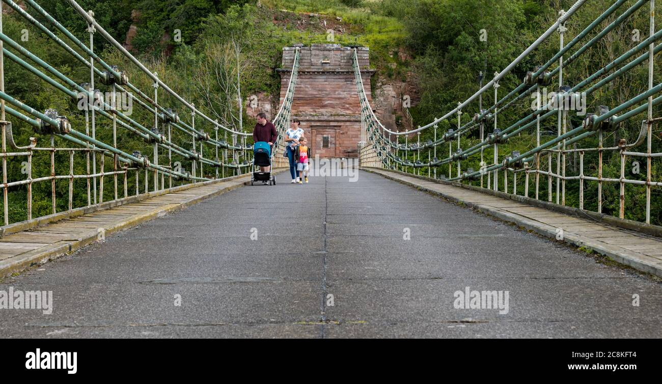 Union Suspension Bridge, 200 year old wrought iron chain bridge ...