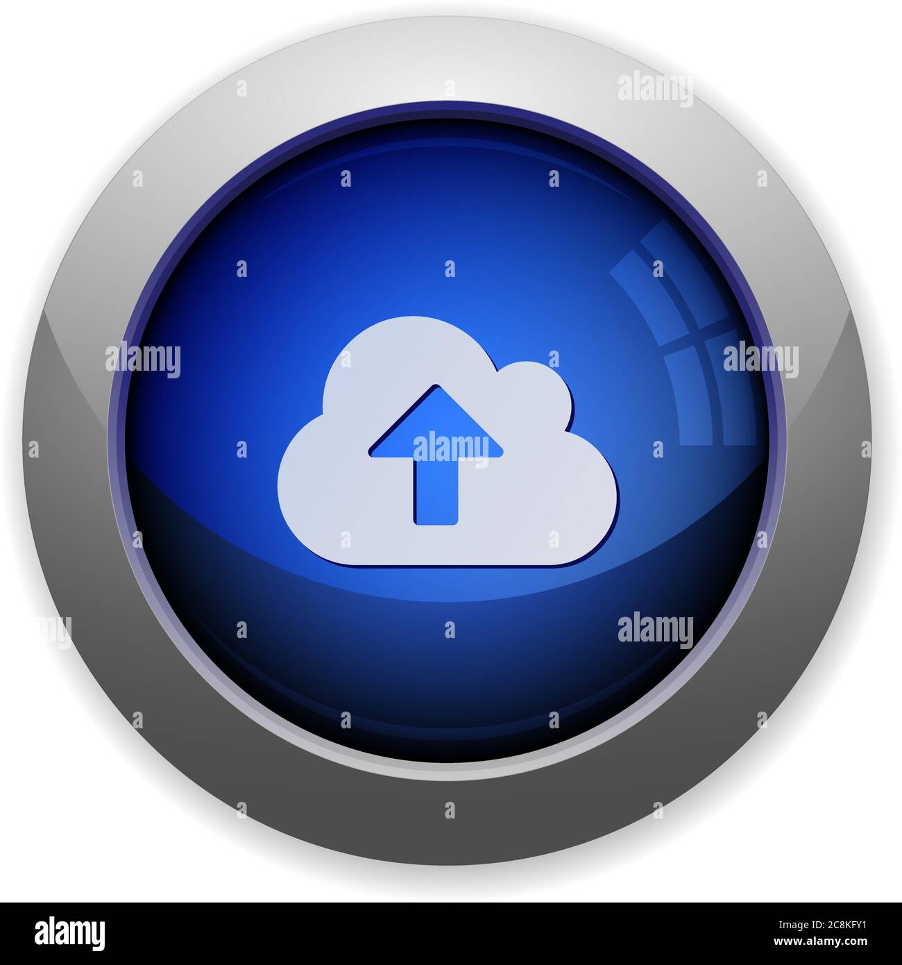 Blue glossy cloud upload web button Stock Vector Image & Art - Alamy