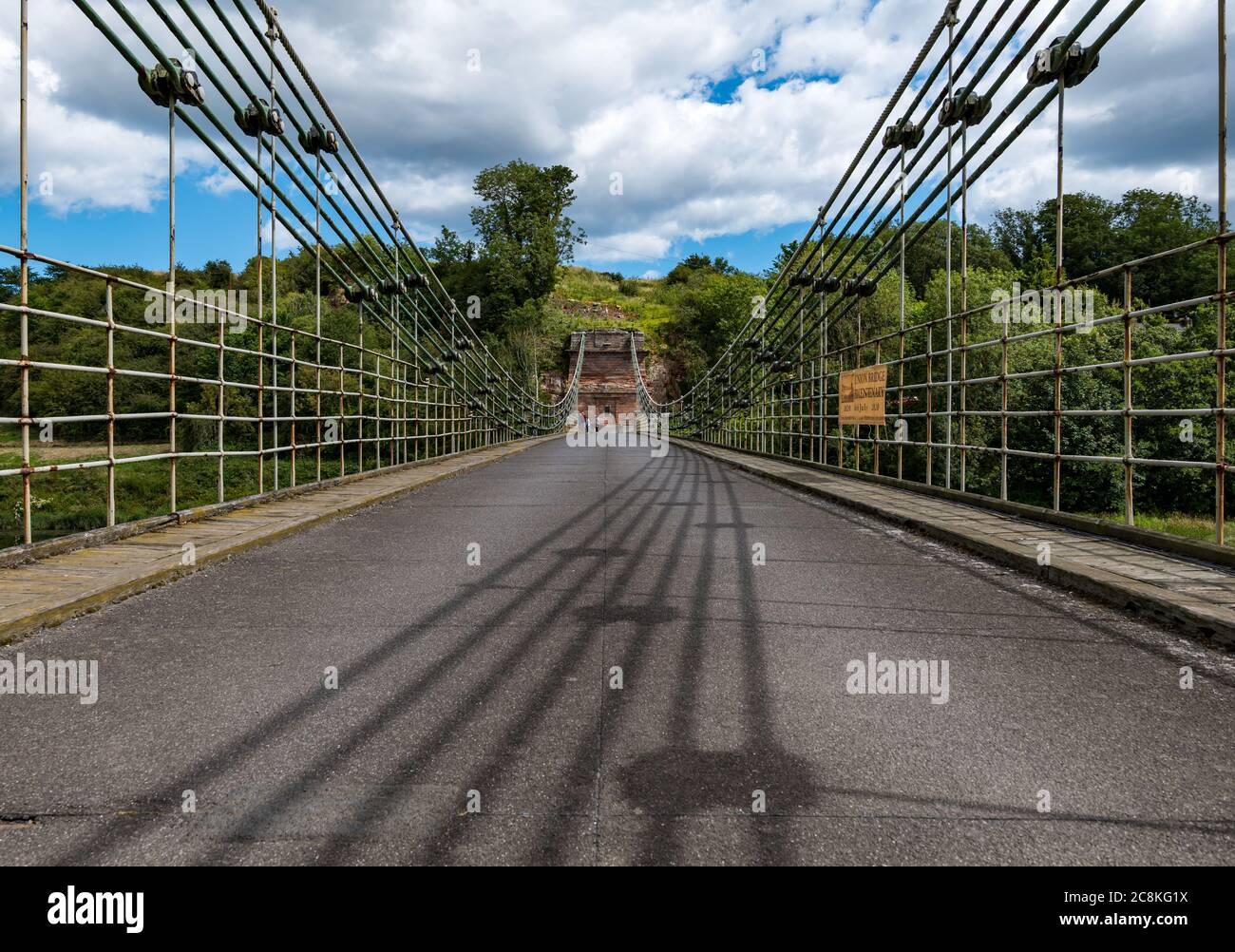 Union Suspension Bridge, 200 year old wrought iron chain bridge ...
