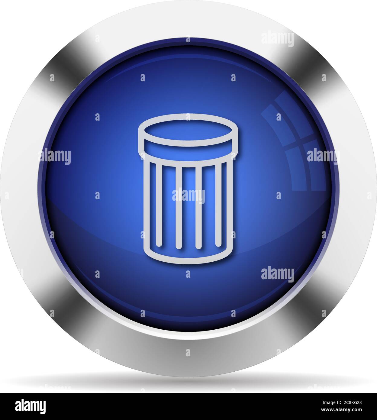 Blue glossy steel trash button Stock Vector Image & Art - Alamy