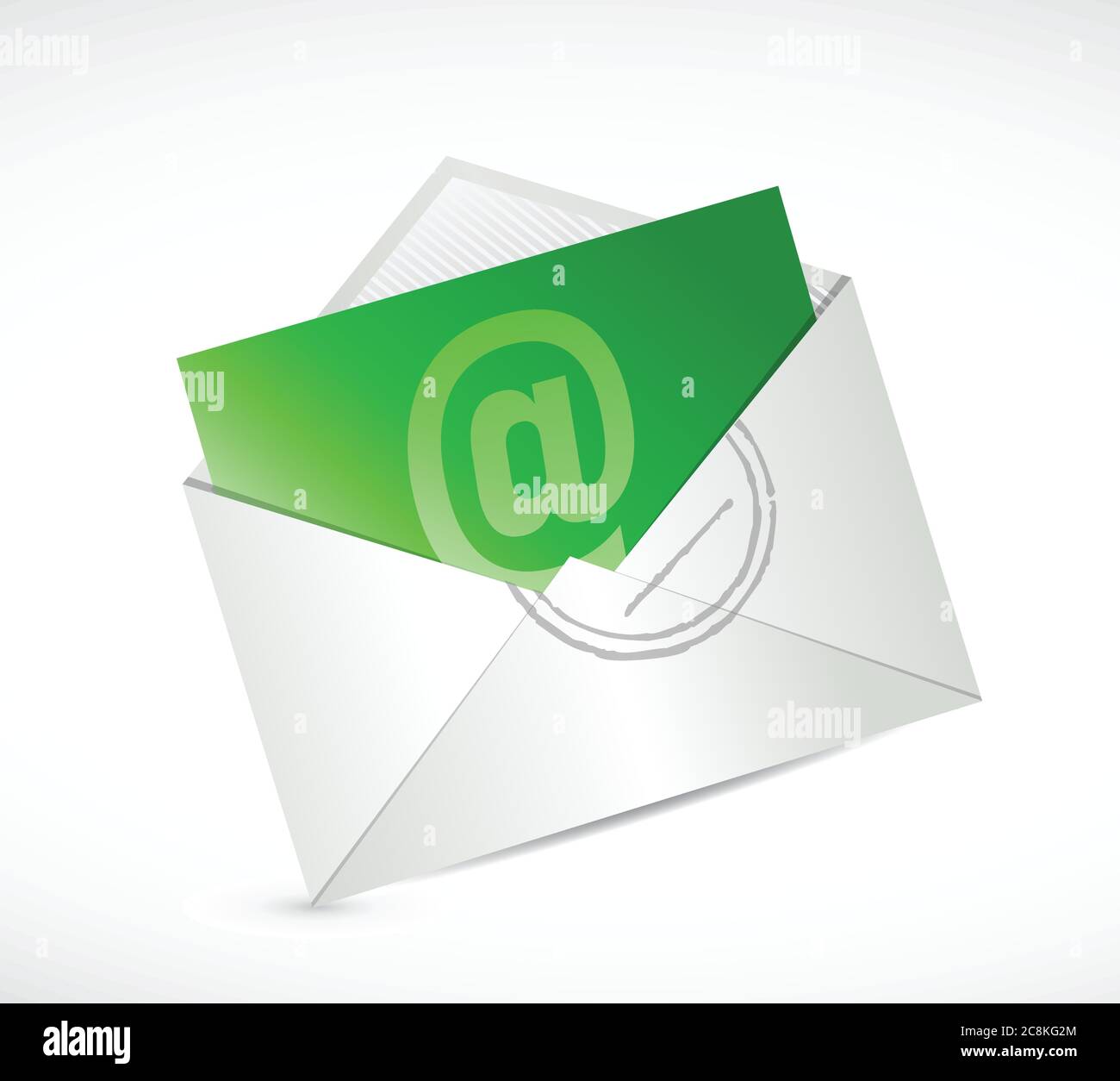 Green contact us email illustration design over a white background ...