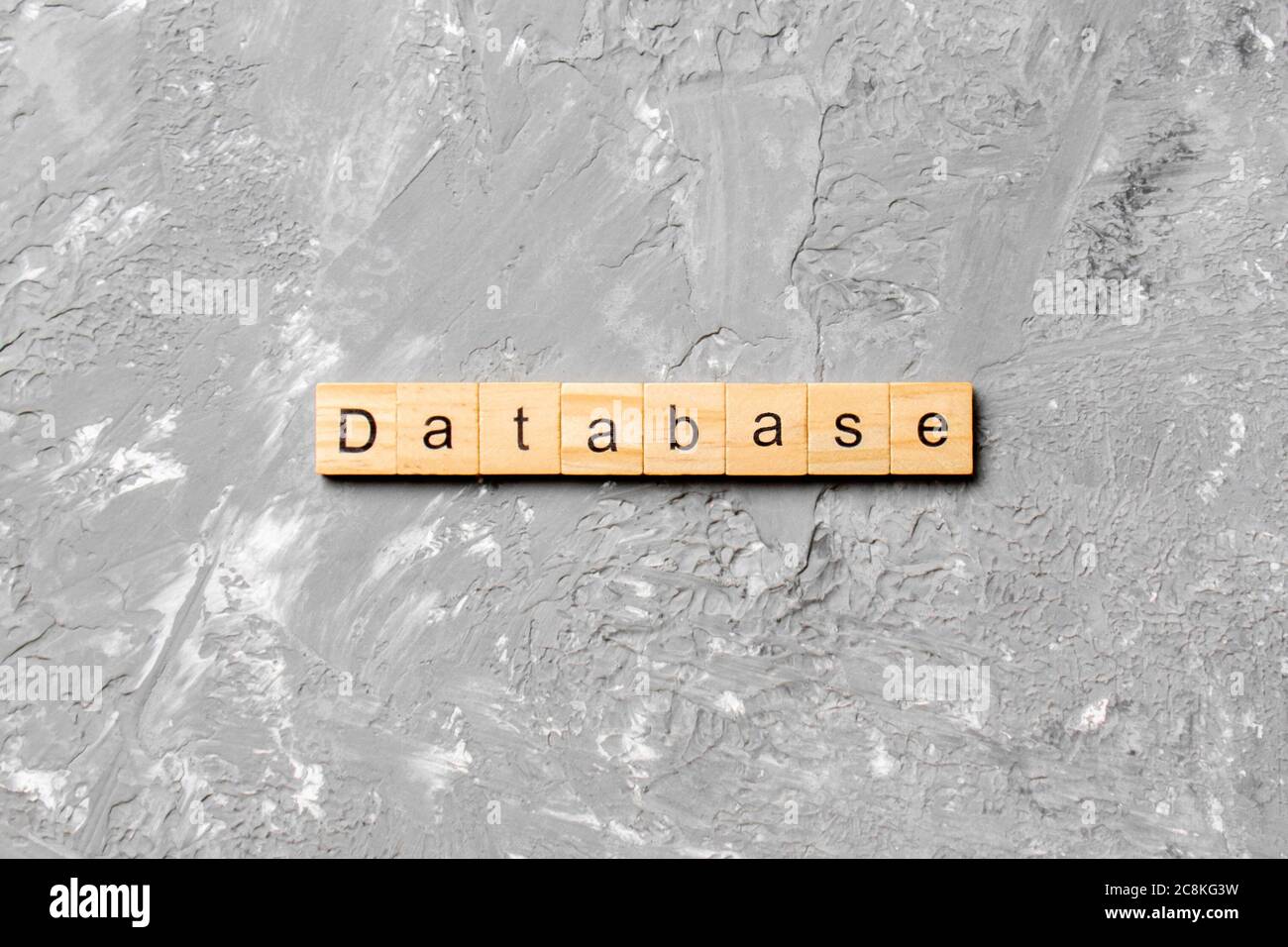 Database Word Written On Wood Block Database Text On Table Concept 0163