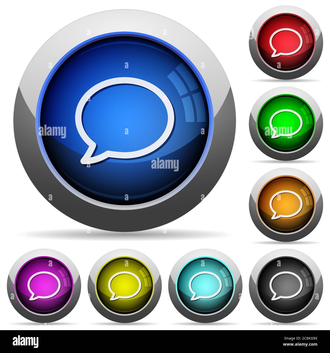 Set of round glossy chat buttons. Arranged layer structure Stock Vector ...