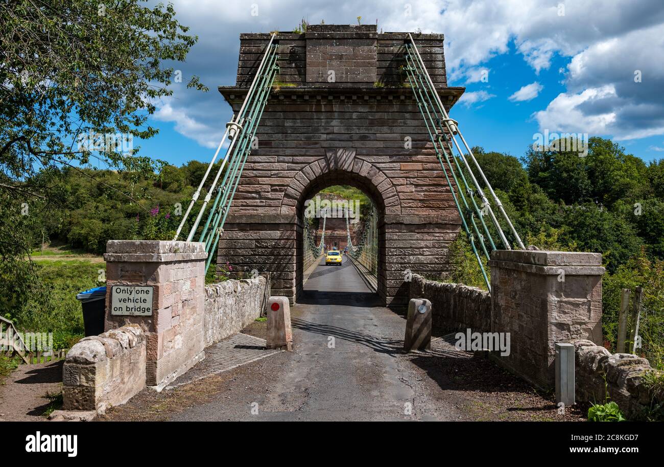 Union Suspension Bridge, 200 year old wrought iron chain bridge ...