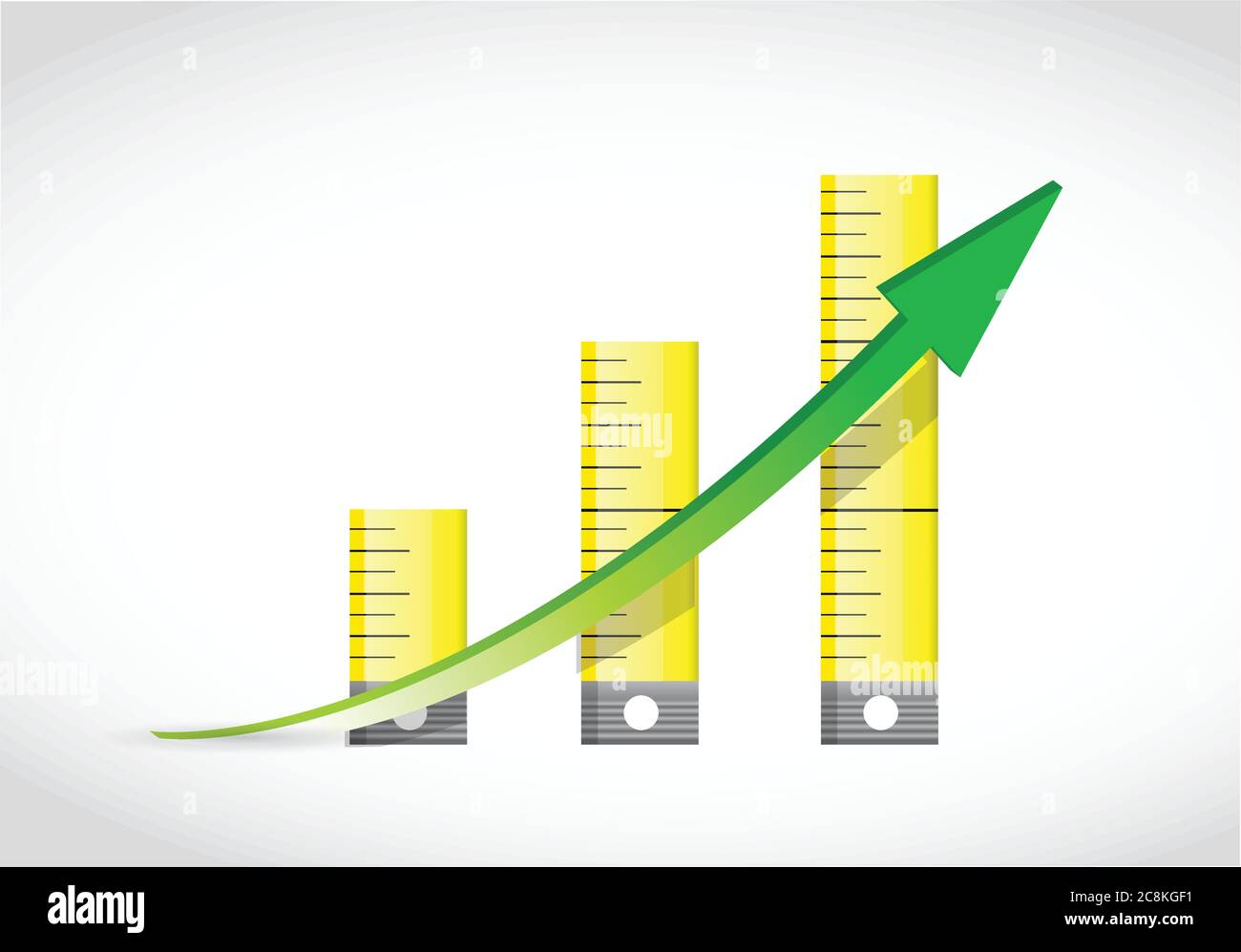 Tape measure graph illustration design over a white background Stock ...