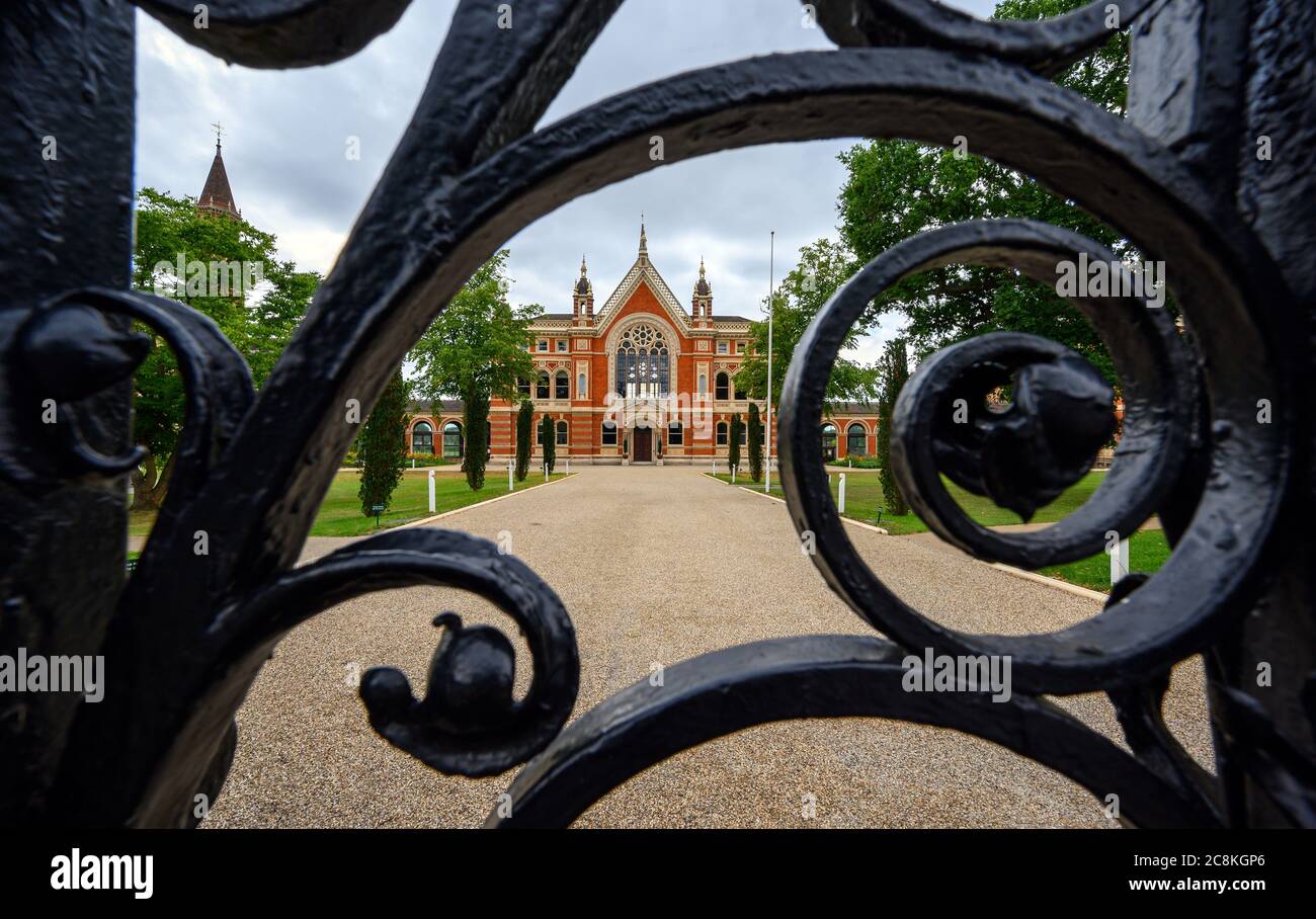 Dulwich College boys school. View through the gate of the Great Hall ...