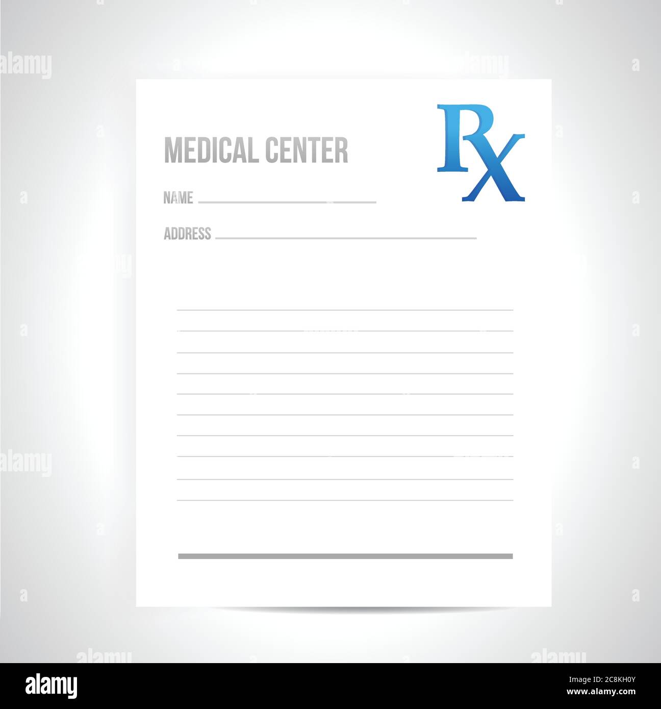Medical prescription illustration design over a white background Stock ...