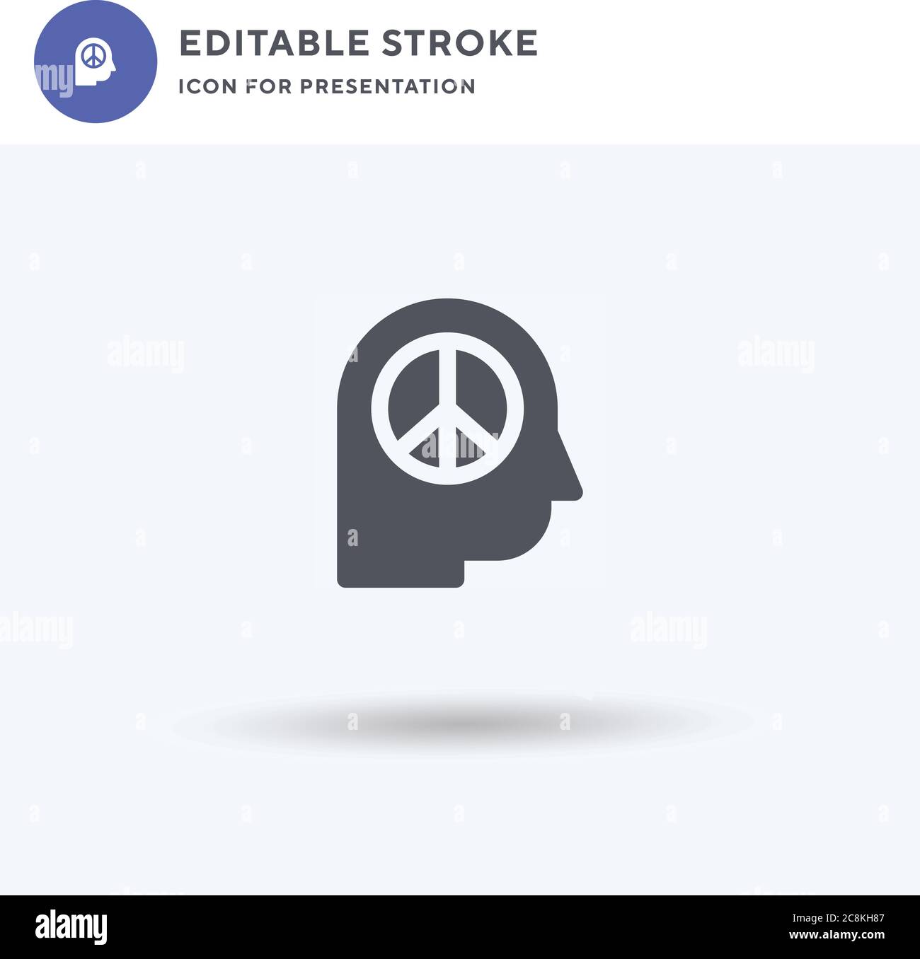 Peaceful icon vector, filled flat sign, solid pictogram isolated on ...