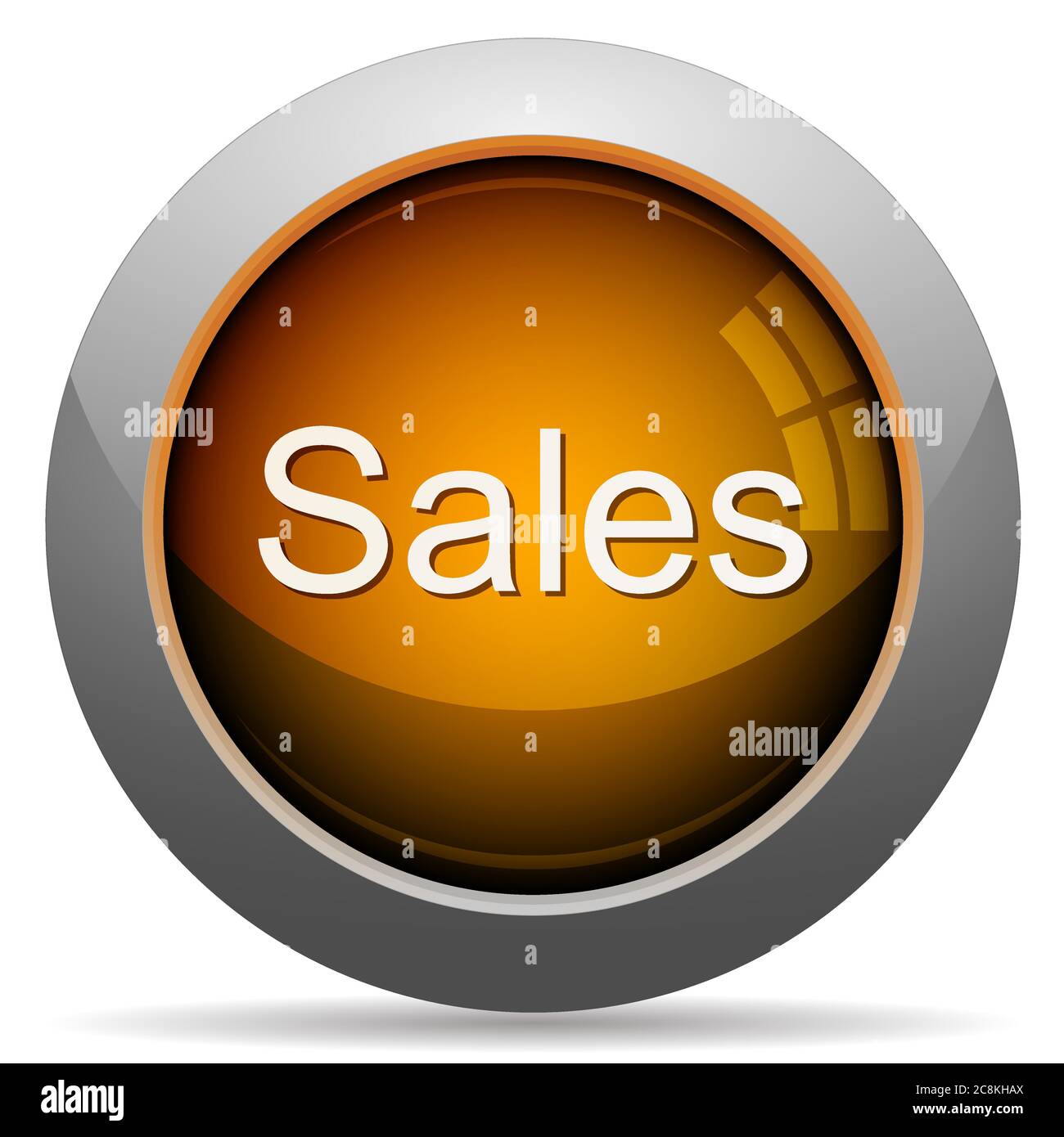 Orange glossy sales concept button. Arranged layer structure Stock ...