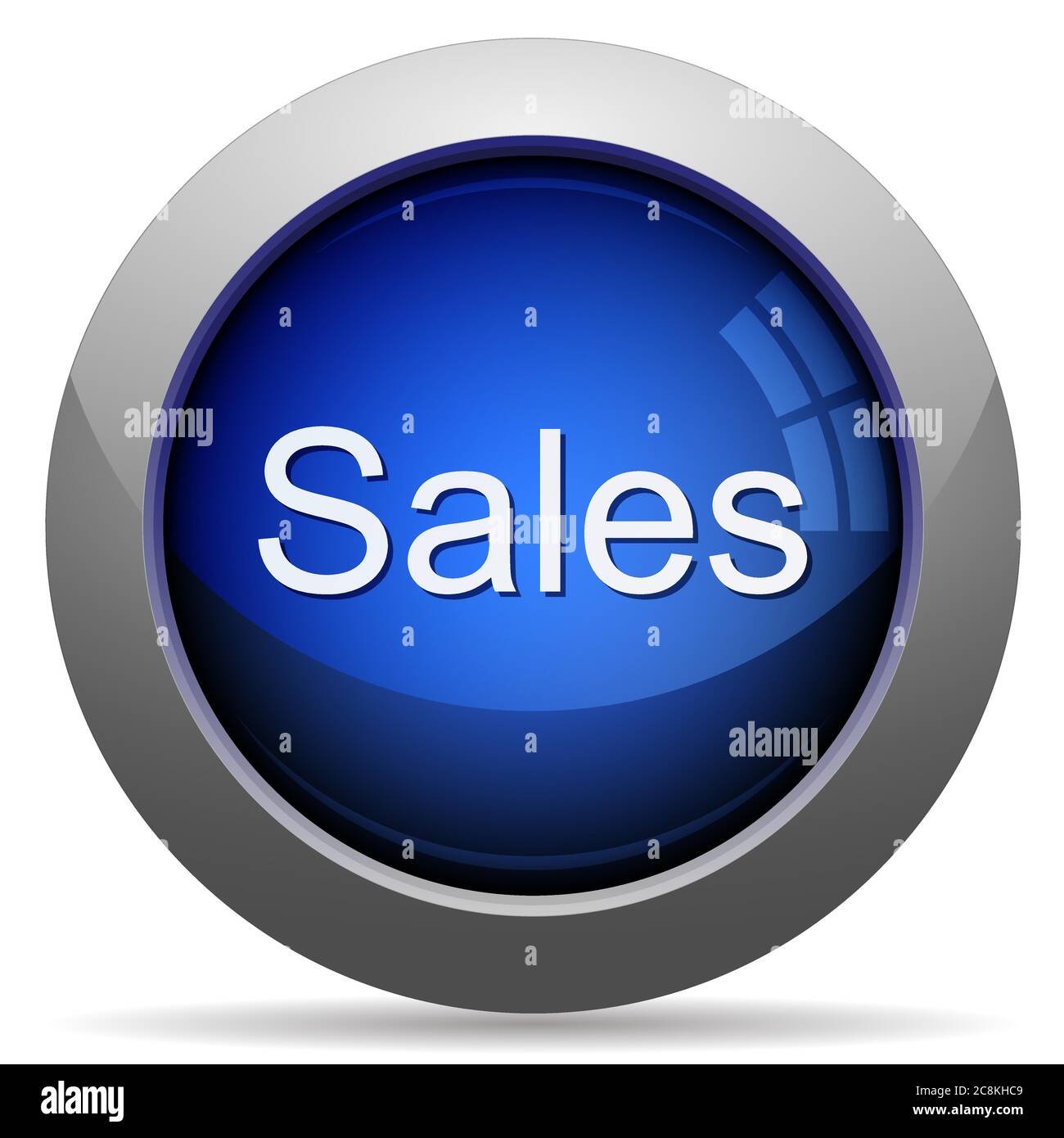 Blue glossy sales concept button. Arranged layer structure Stock Vector ...