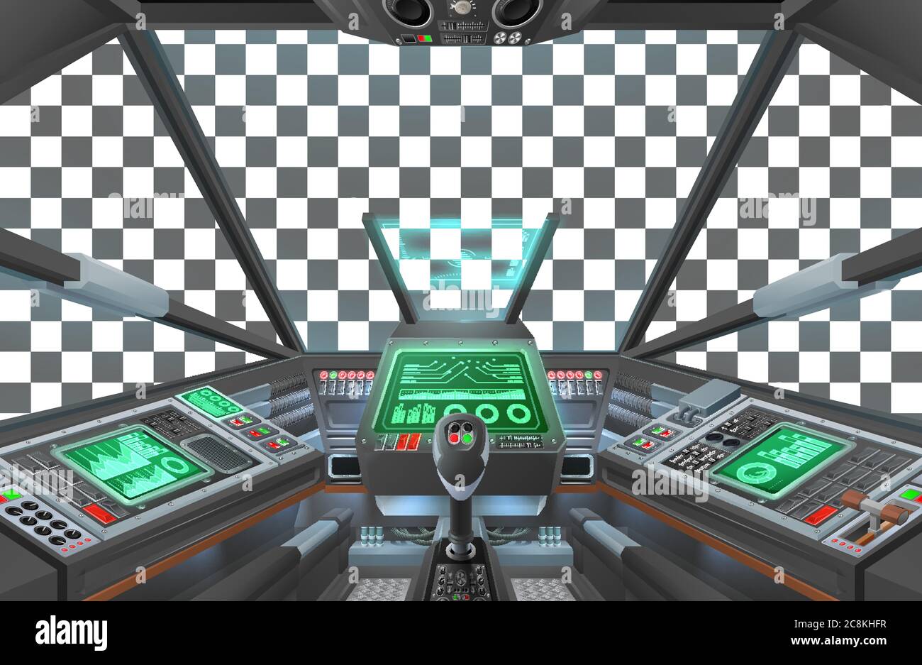 Spaceship Space Ship or Air Plane Interior Cockpit Stock Vector Image ...