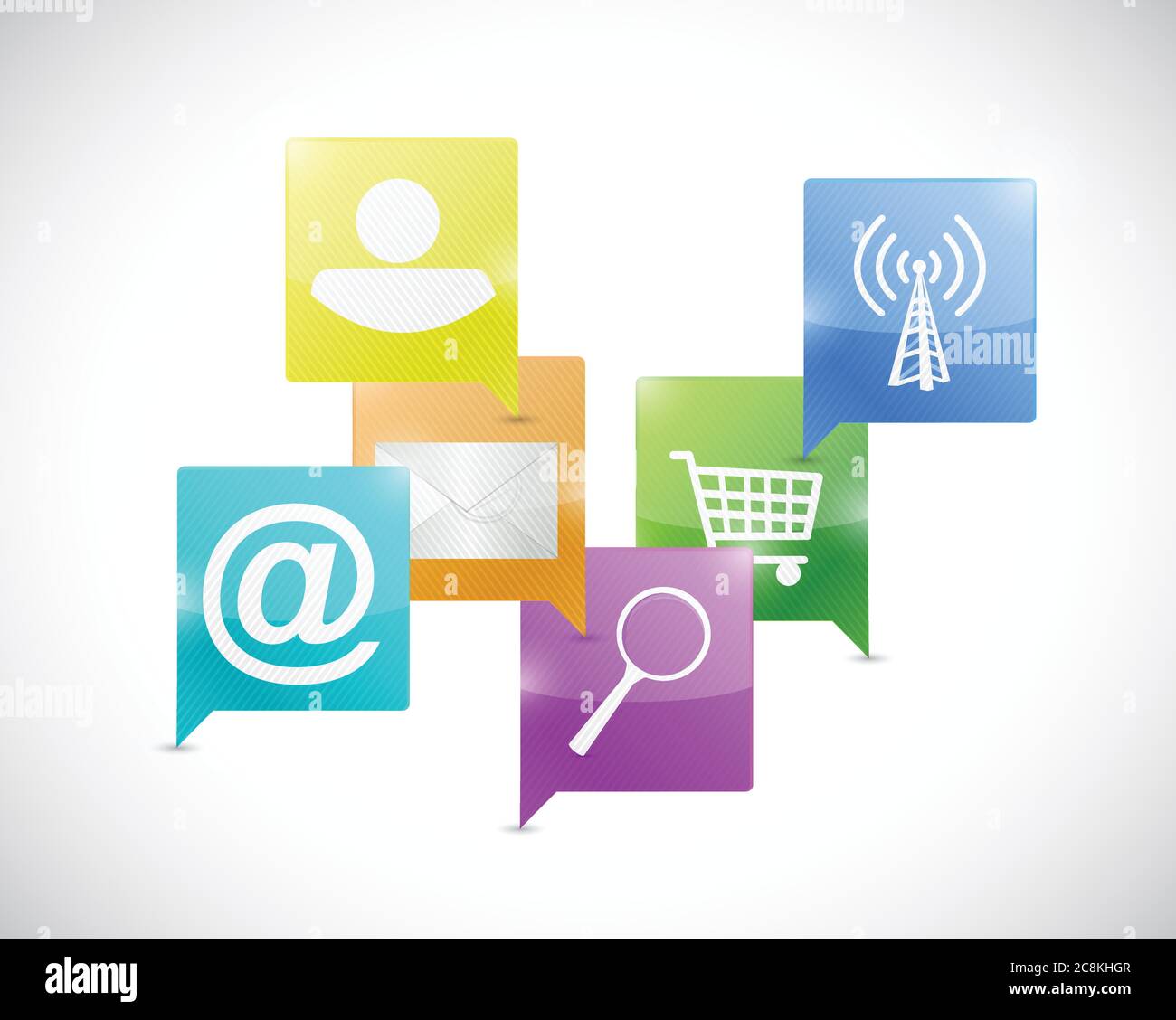 Internet network communication concept illustration design over a white ...