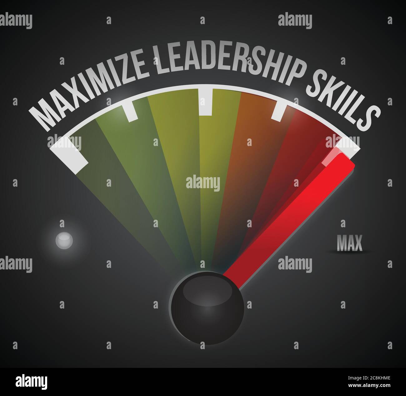 Maximize leadership skills to the max illustration design over a black ...