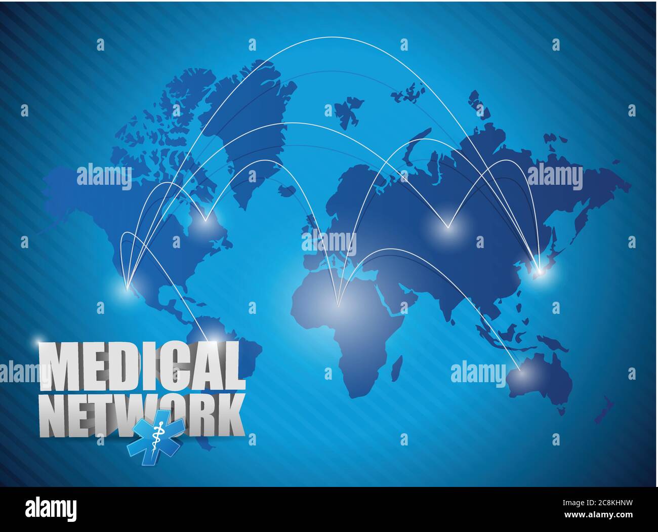 World map medical network illustration design over a white background ...