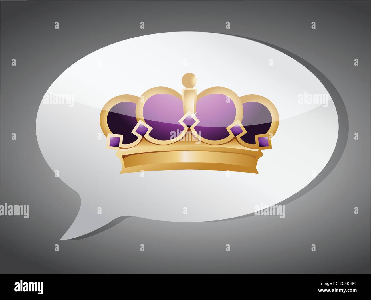 Crown message bubble illustration design over a white background Stock ...