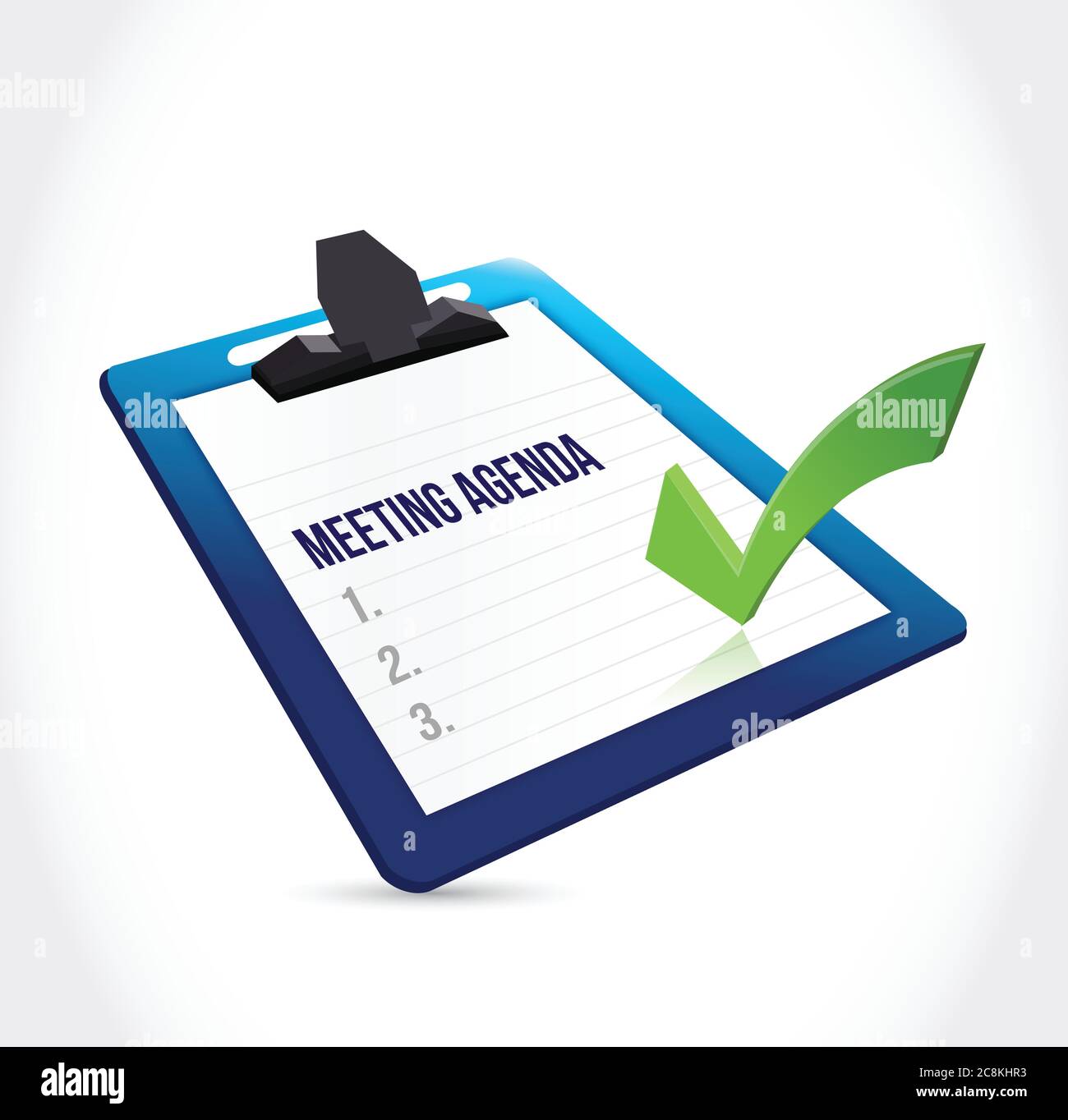 Meeting agenda clipboard illustration design over a white background ...