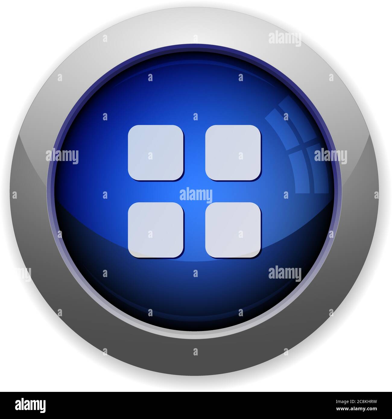 Blue glossy 2x2 grid web button Stock Vector Image & Art - Alamy