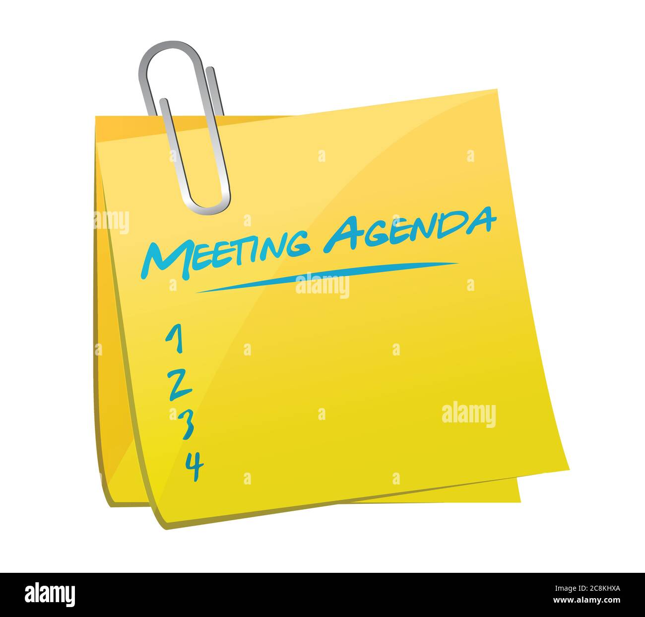 Meeting agenda memo illustration design over a white background Stock ...