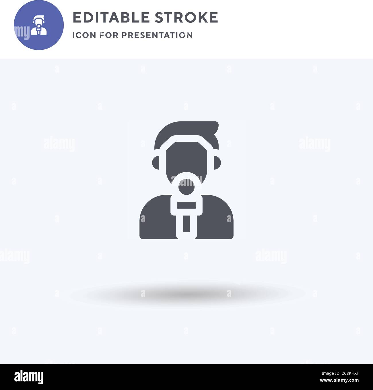 Reporter icon vector, filled flat sign, solid pictogram isolated on ...