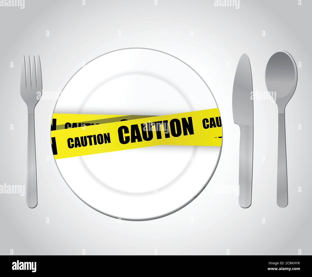 Food caution concept illustration design over a white background Stock ...