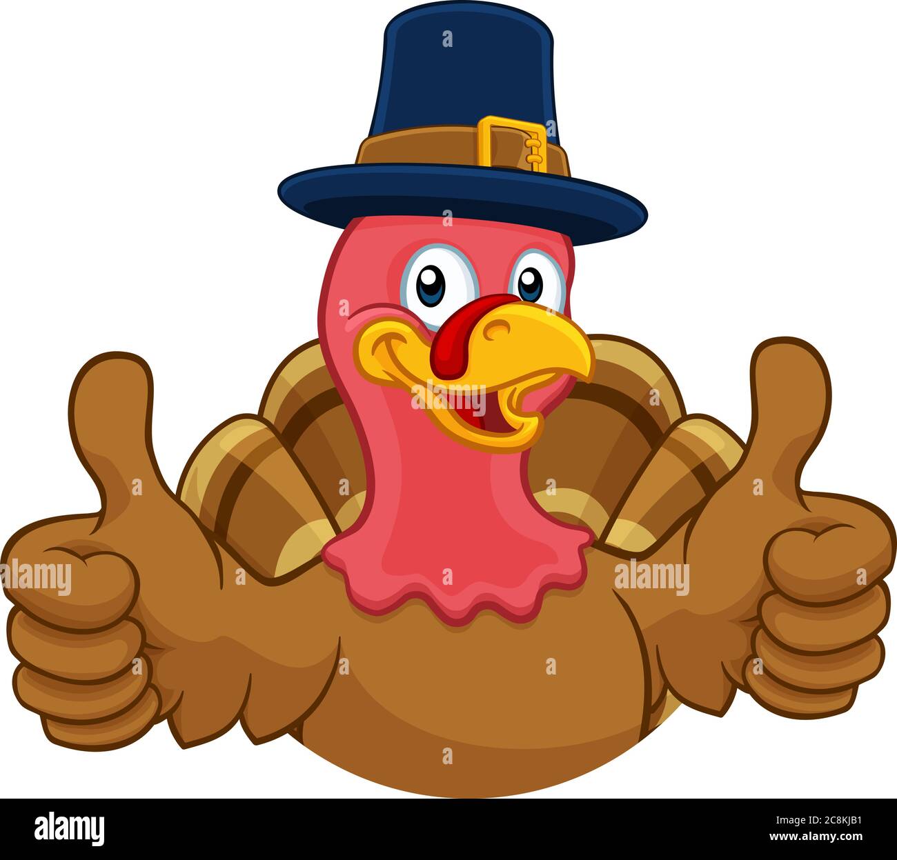 Turkey Pilgrim Hat Thanksgiving Cartoon Character Stock Vector Image ...