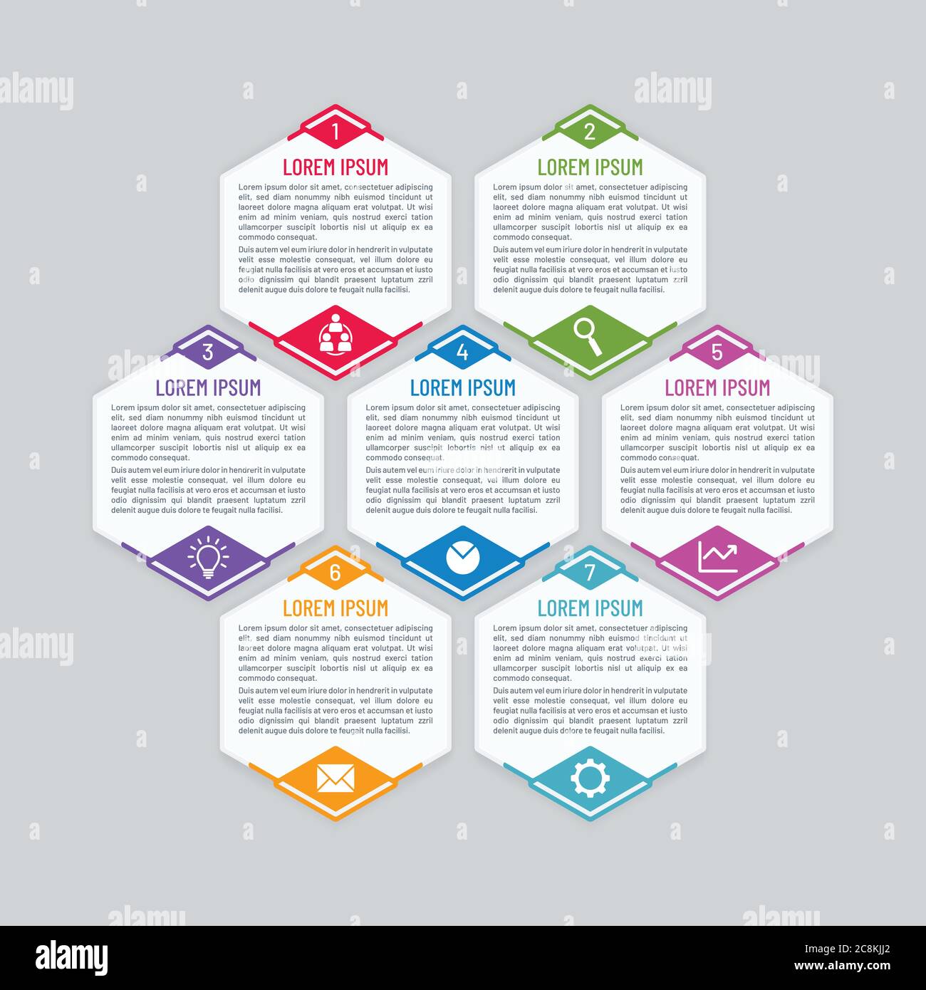 Infographic vector template with honeycomb shapes. Colorful hexagonal ...