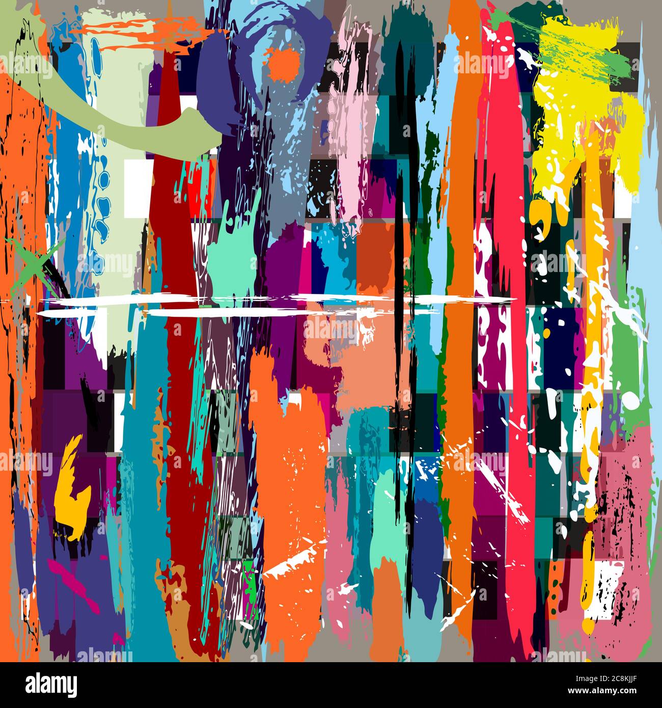 abstract background, with squares, paint strokes and splashes Stock ...