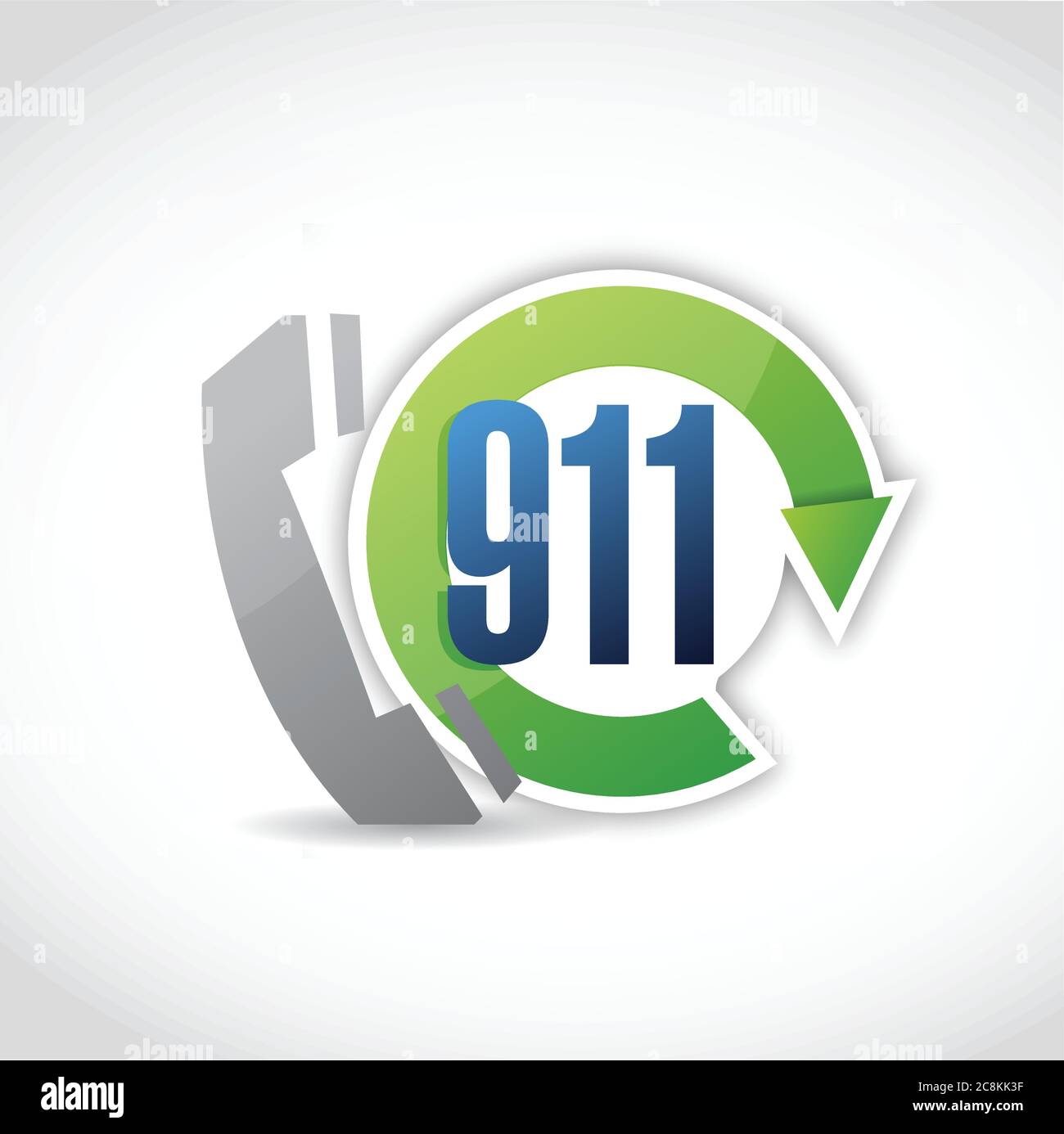911 phone cycle illustration design over a white background Stock ...